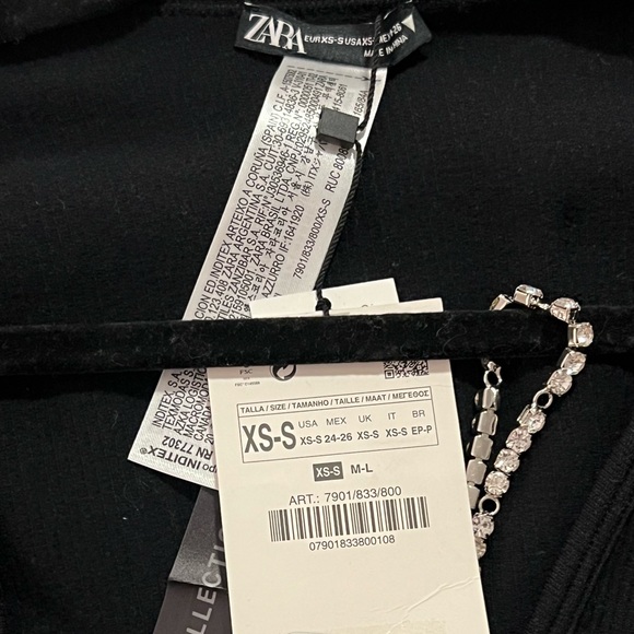 Zara | Tops | Nwt Zara Rhinestone Finished Seamless Collection Top ...